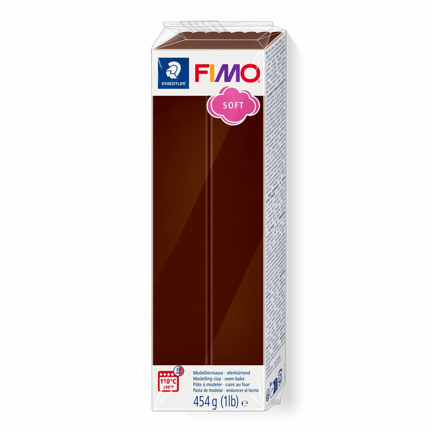 Полимерная глина FIMO Soft, для лепки и запекания, 454 г, цвет шоколад