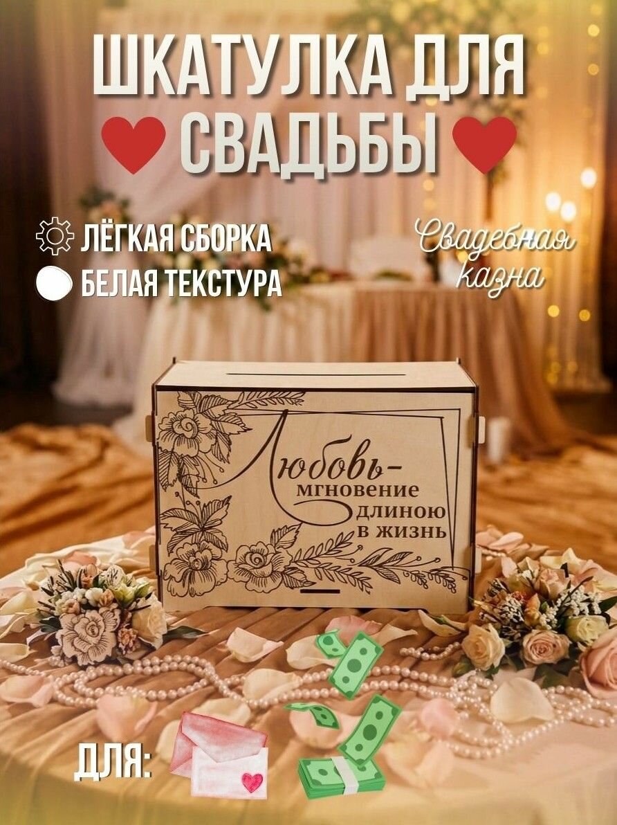 Семейный банк на свадьбу. Сундучок, казна, шкатулка, коробка для денег. Копилка свадебная