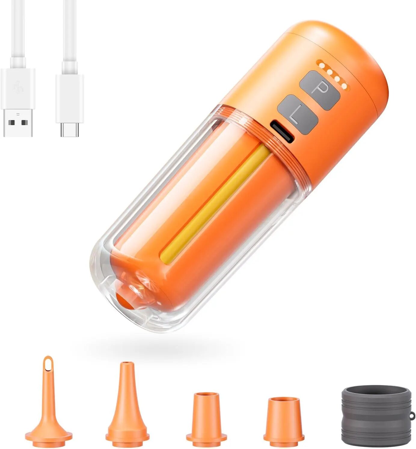 Портативный электрический насос WOSERLD Оранжевый, Orange 2000mAh