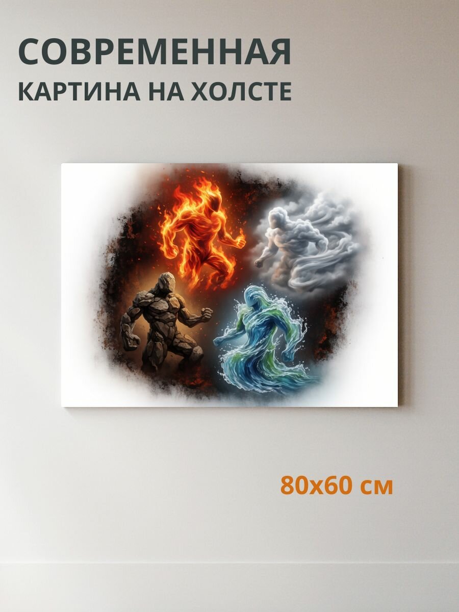 Картина на холсте Огонь 80x60 см