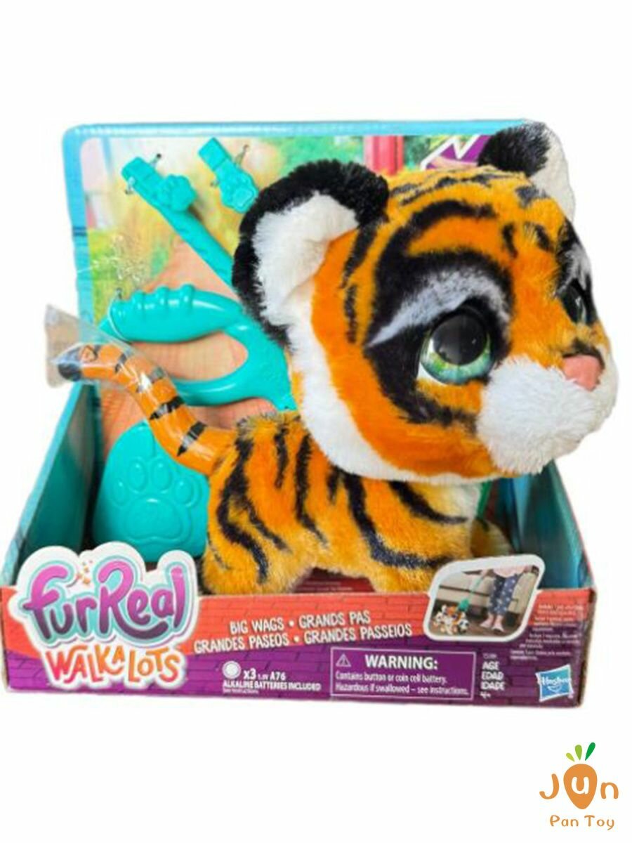 FurReal Walkalots Interactive Tiger / Интерактивные плюшевые игрушки для домашних животных со световыми эффектами и 35 звуковыми эффектами, подходящие для детей в возрасте от 4 лет и старше