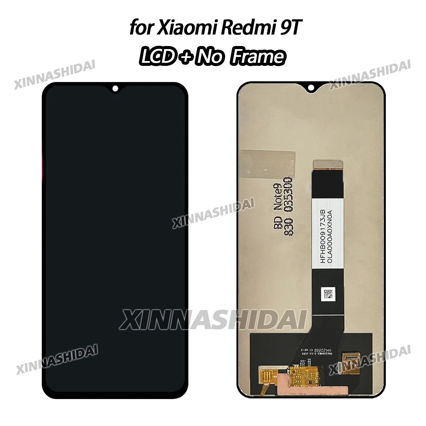 6,53 "ЖК-дисплей для Xiaomi Redmi 9T с рамкой сенсорного экрана/крышкой аккумулятора в No Frame