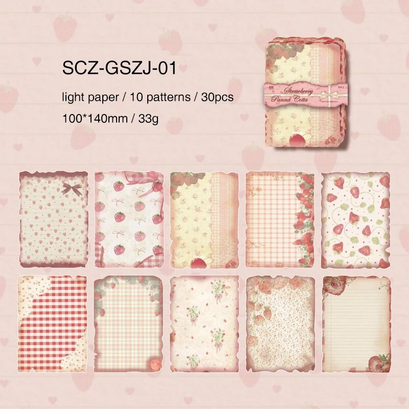 Бумага Fruit Color Series: Винтажные фруктовые пейзажи Розовый, SCZ-GSZJ-01