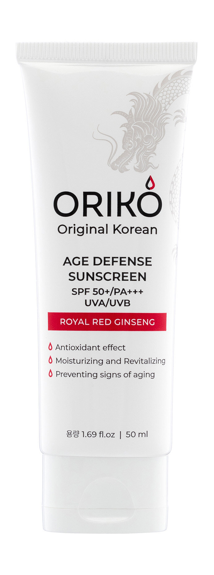 ORIKO Крем для лица Royal Red Ginseng Age Defense Sunscreen солнцезащитный SPF 50+/PA+++, 50 мл