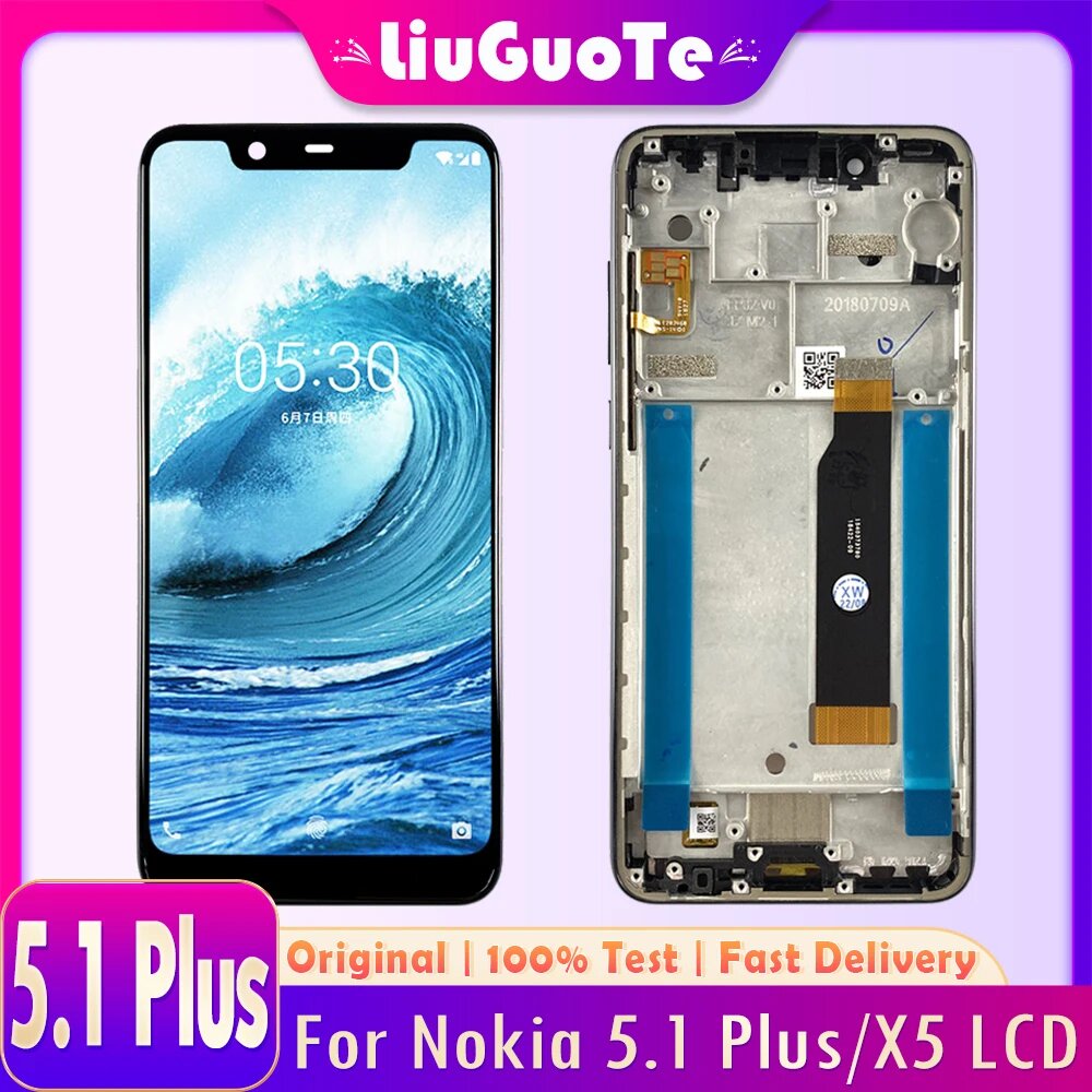 Для Nokia 5,1 Plus 5,1Plus/X5 ЖК-дисплей TA-1120 TA-1105 TA-1102, дигитайзер сенсорного экрана в сборе, запасные части