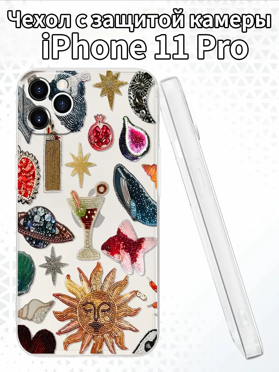 Чехол для iPhone11Pro с изображением вышивки