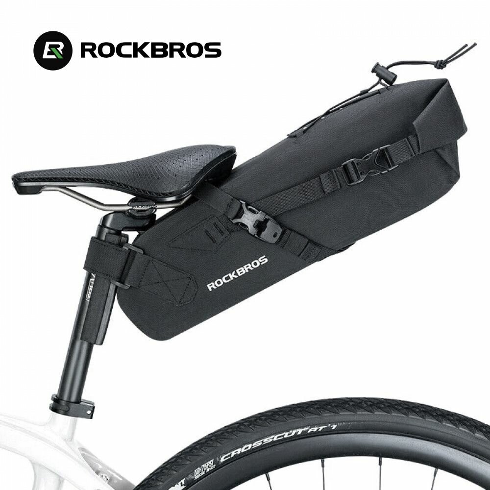 Велосумка Rockbros подседельная, 3 литра, водостойкая, черная, крепление на подседельный штырь и седло