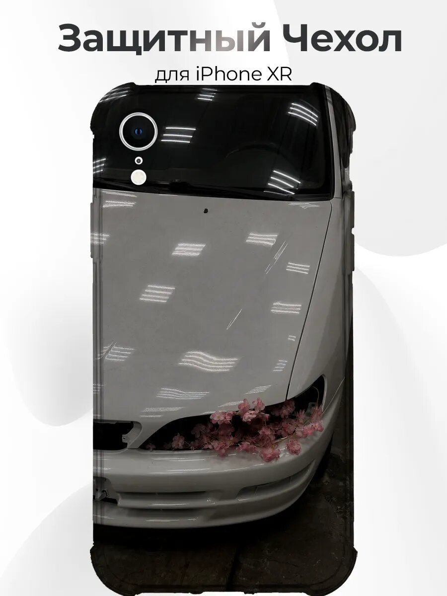 Чехол iPhone XR BMW E34 Бункер с цветами