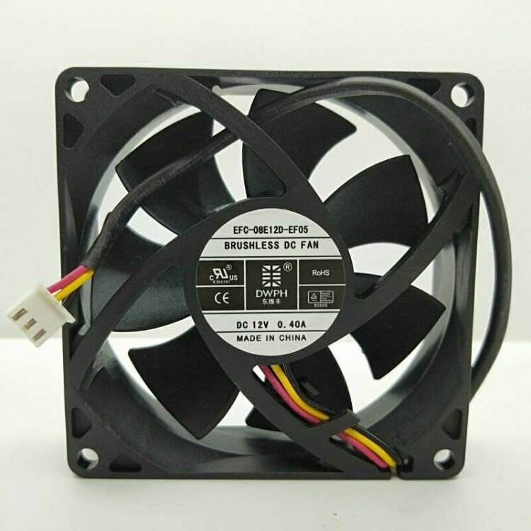 DWPH EFC-08E12D-EF05 8025 12V 0.40A 8 см 3 провода переключатель вентиляторы -