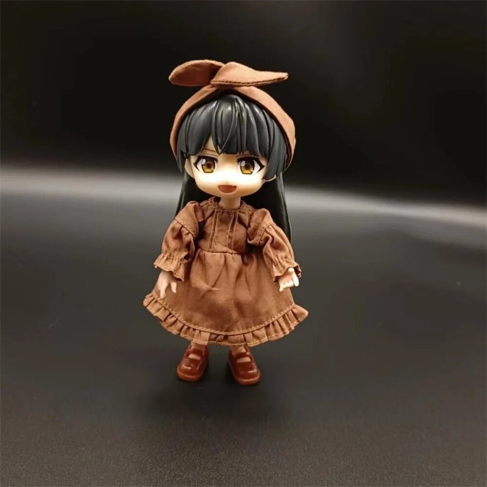 Платья для кукол OB11/BJD 1/12, хлопок, 11 стилей Коричневый, 3