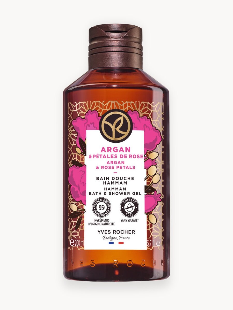 Yves Rocher Гель для душа Аргания и Роза, 200 мл