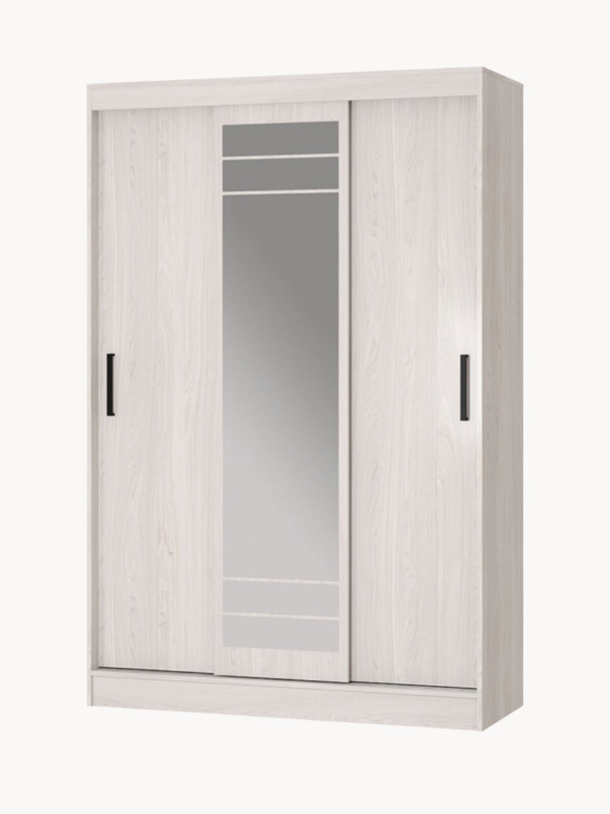Шкаф-купе для одежды с зеркалом "Тео", 131х200х50 см, ЛДСП (ясень белый)