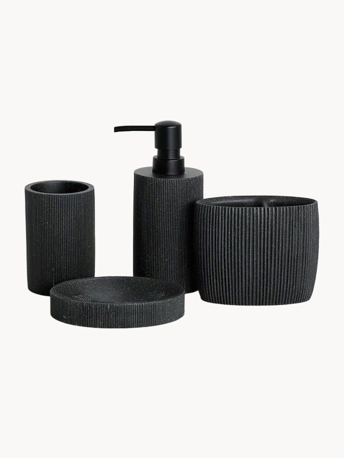 Набор аксессуаров для ванной комнаты, 4 предмета, графит
