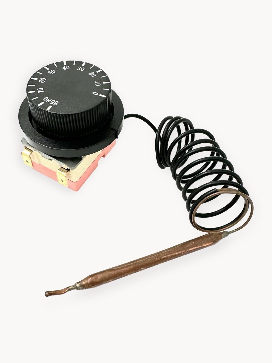 Запчасть для электрокотла, Термостат капиллярный однофазный 220В с ручкой, OLRUS, WZA-E220