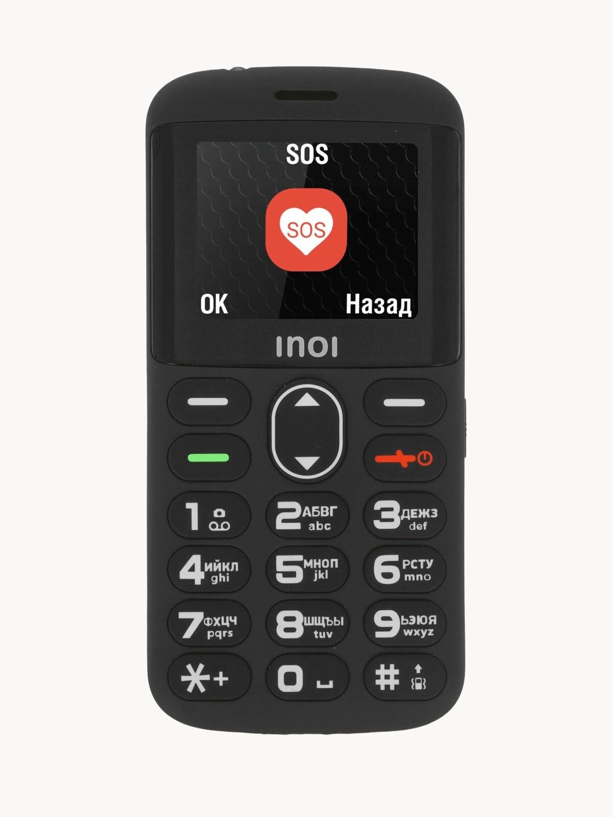 Мобильный телефон INOI 118B, c зарядной станцией, для старшего поколения, черный