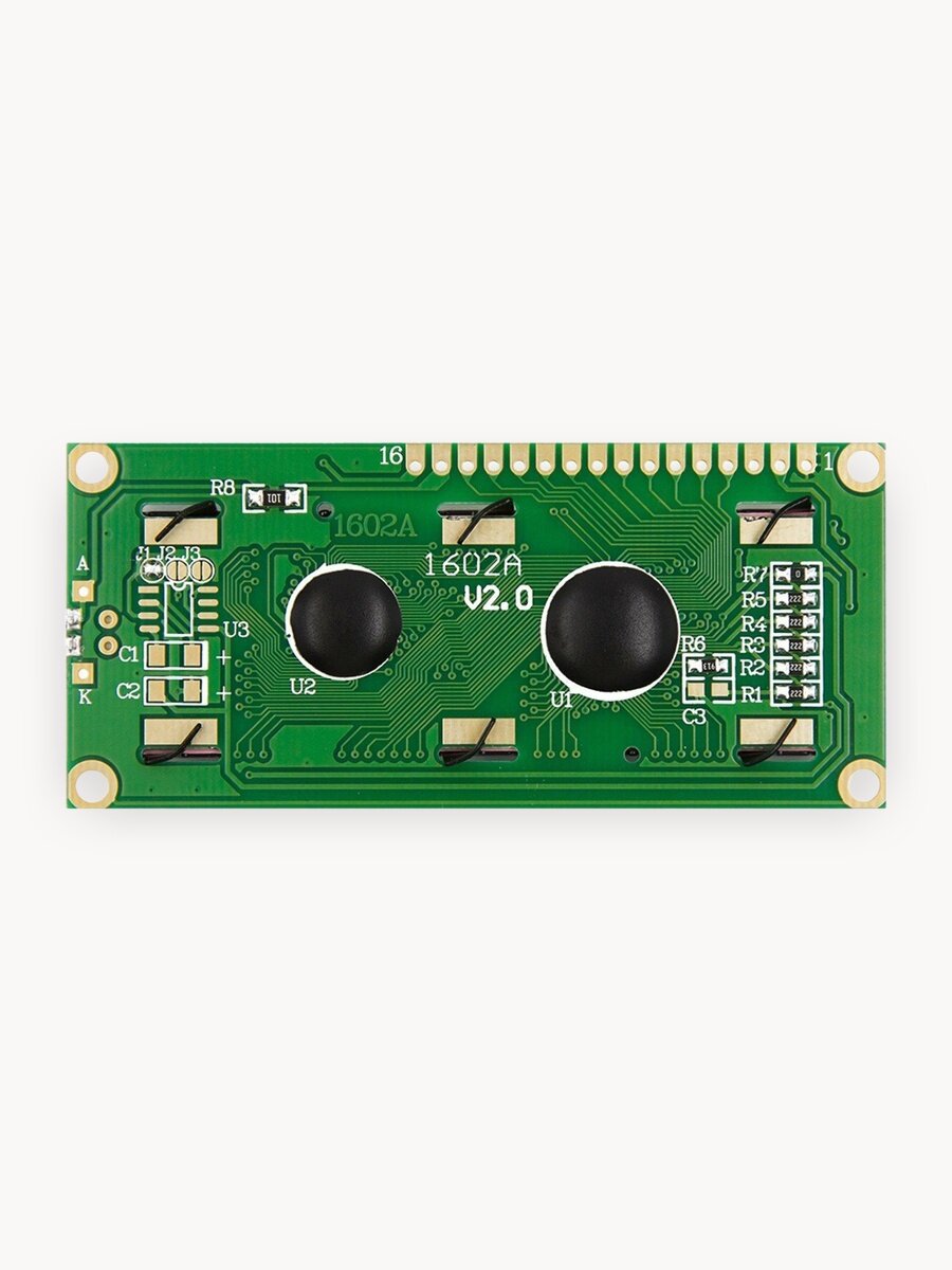 LCD дисплей 1602 (HD44780), синяя подсветка, белые символы