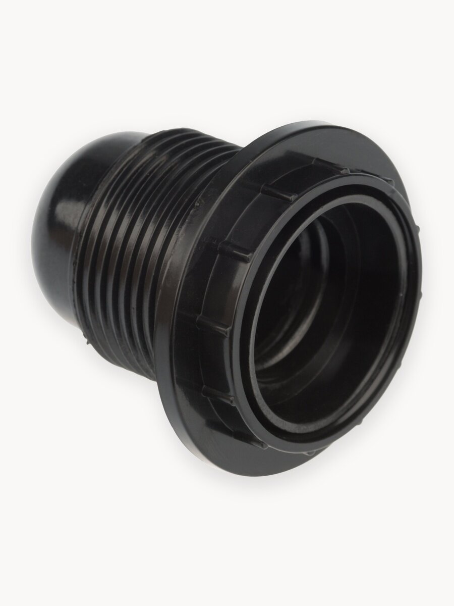 Электропатрон карболитовый с крепежным кольцом REXANT под лампочку Е27 / строительный патрон