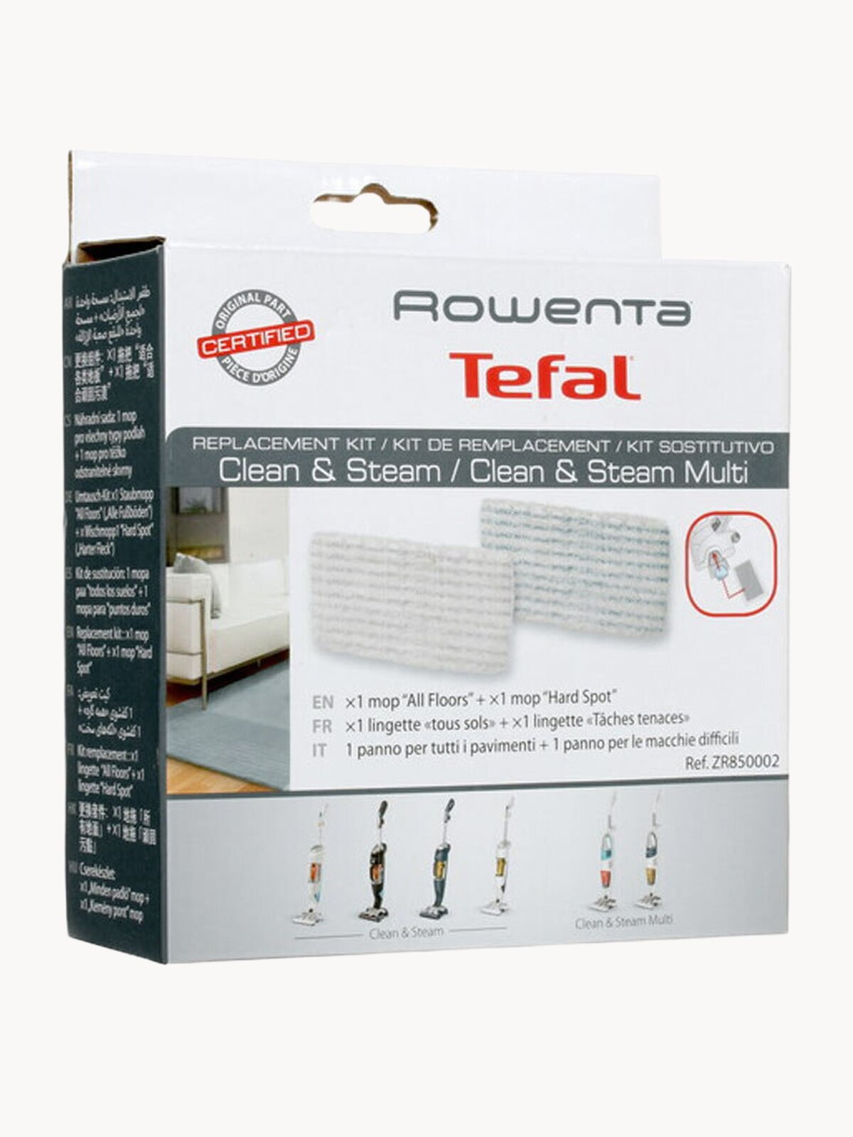 Набор из 2 тряпок для пылесосов Tefal Clean & Steam (ZR850002)