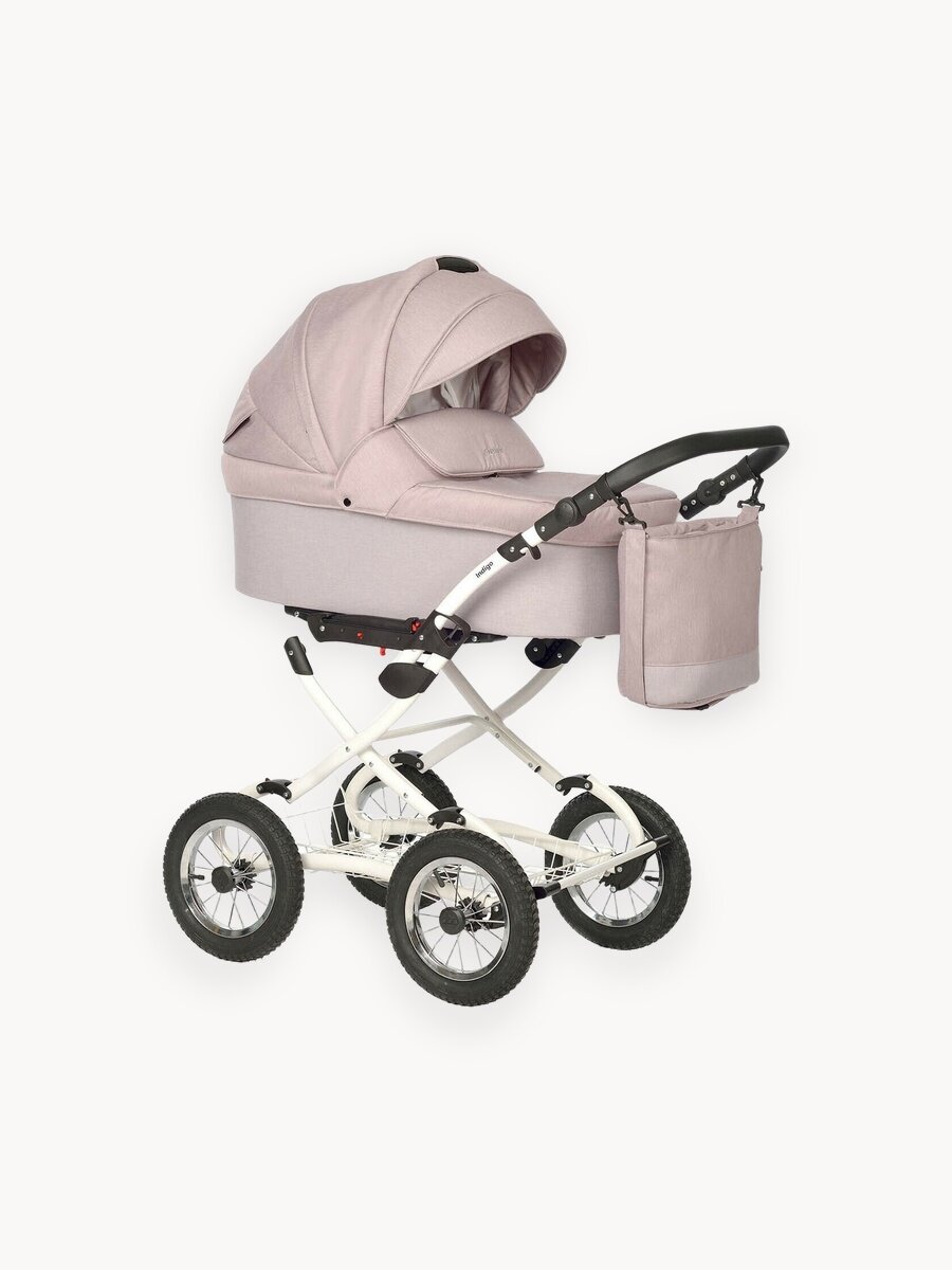 Коляска 2 в 1 Indigo BARBARA Classic универсальная (07), розовый