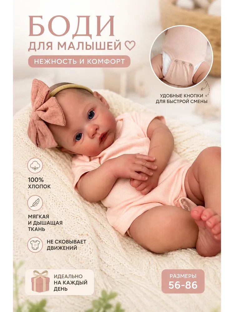 Кукла реборн 50см Силикон для всего тела /Реалистичная кожа/ Девочки