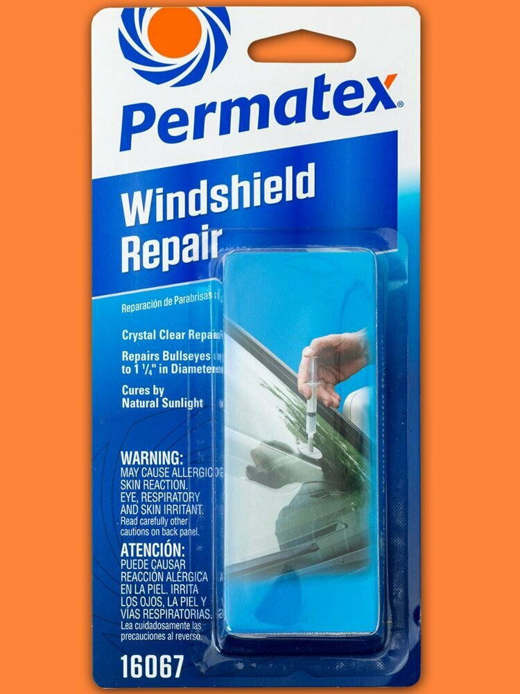 Набор "Ремонт Лобового Стекла "бычий глаз" PERMATEX16067 / клей для стекла