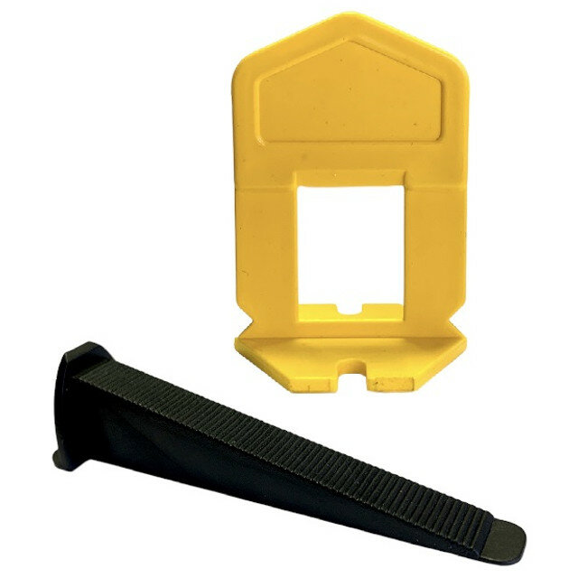 Система выравнивания плитки Зажим ворота 1мм 50шт + клин 50шт