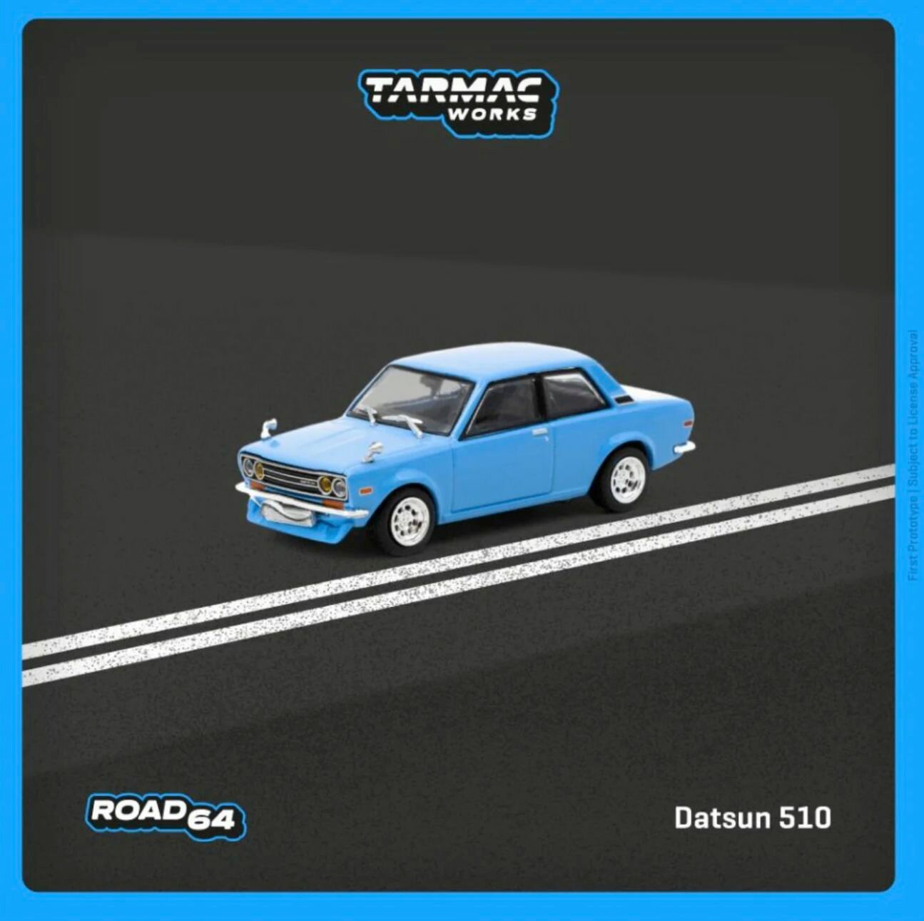 Коллекционная машинка Tarmac Works 1:64 Datsun 510 Light Blue