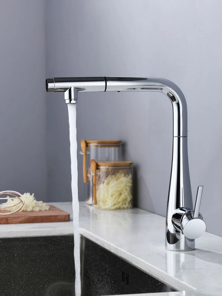 Смеситель для кухни AQUAme Cucina с выдвижным изливом AQM9902CR