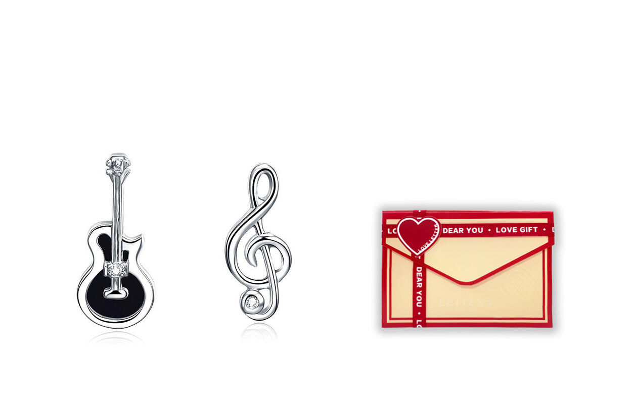 Гитара и Нотка Гвоздики для Ушек женские GIFU rose gold, F EU