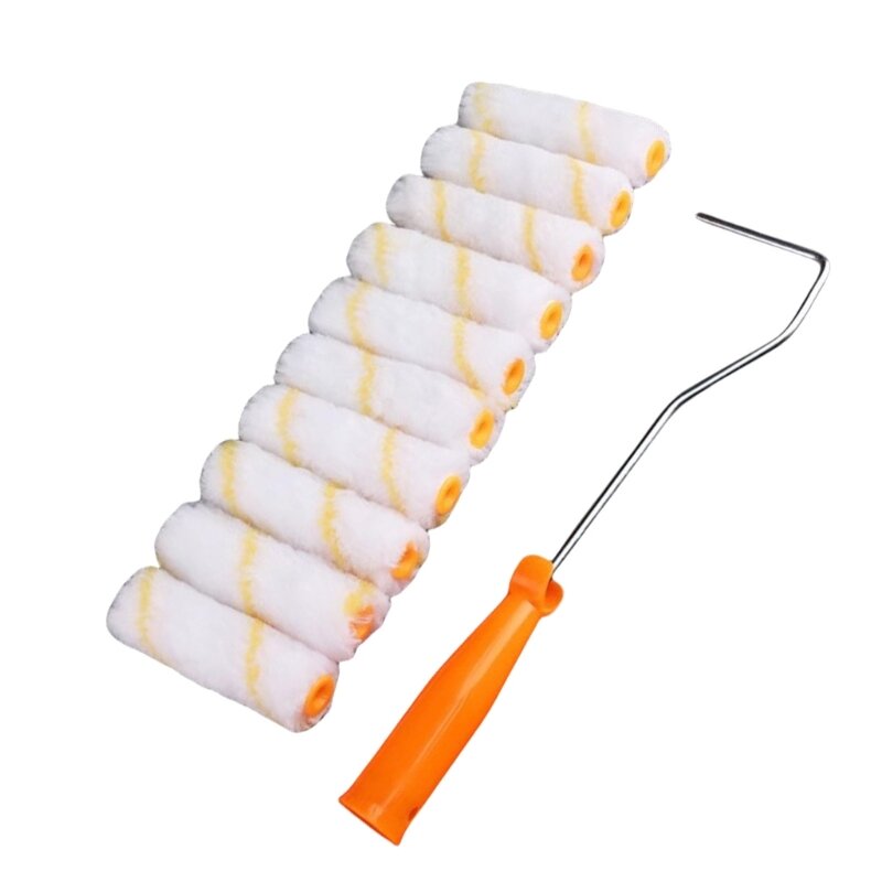 10шт Набор Малярных Валиков Стержни Для Большого Пальца Маленькие Угловые Стержни Для Латексных Малярных Валиков Маленький Роликовый Кронштейн Полиэфирная Смесь