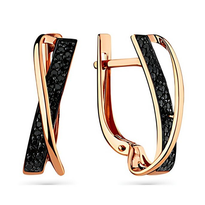 Серьги, золото, 585 проба, шпинель