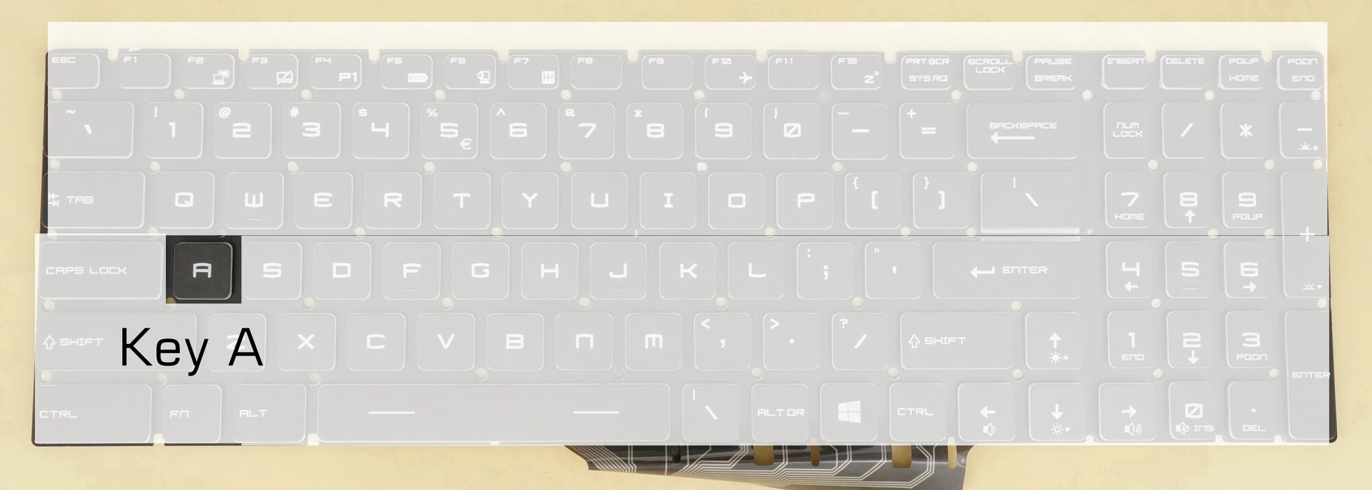 Клавиша для ноутбука MSI черная A Key