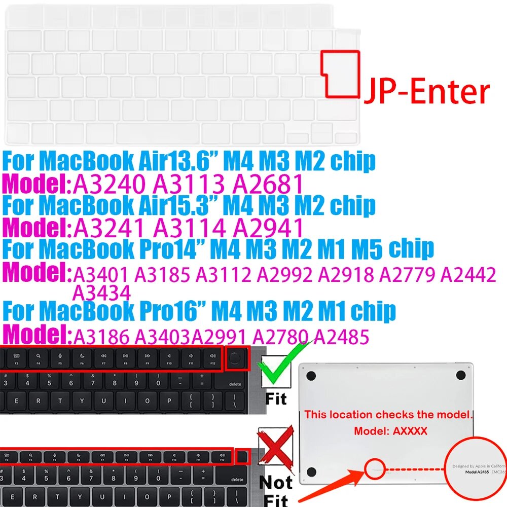 Испанский чехол для клавиатуры Macbook Air M3 A3113 A3114, пылезащитный водонепроницаемый чехол для ноутбука, силиконовый чехол Pro14 M5 M4 M3 M2 A3434 A2992