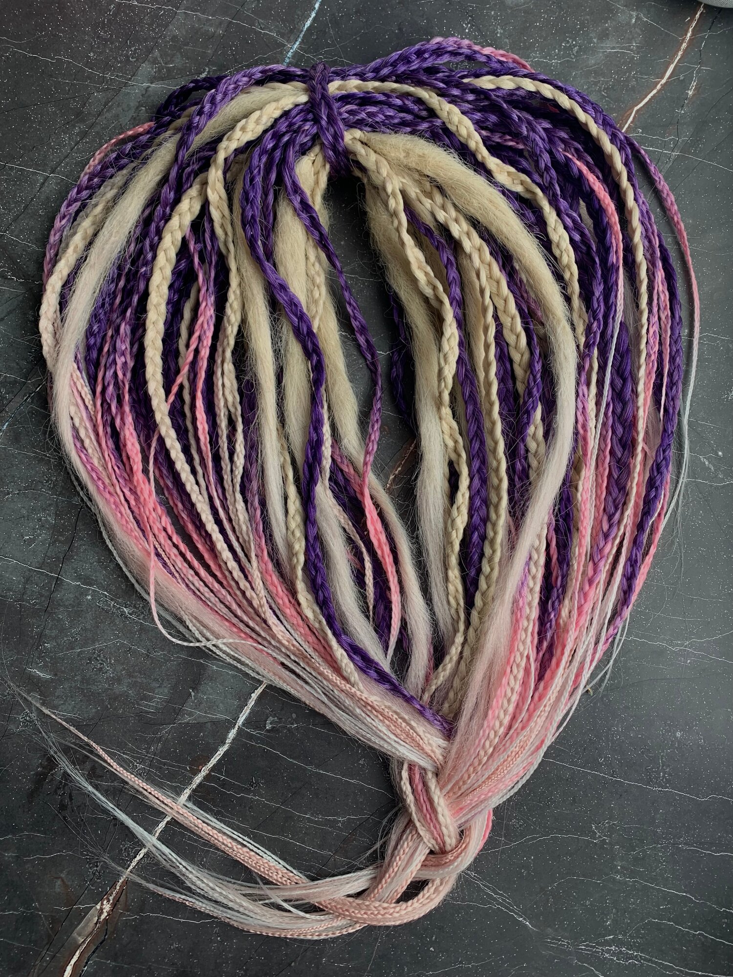 Комплект кос и дред Микс. ДЕ косы, дреды, СЕ косы. Афрокосы для причесок. Афрокосы для точечного вплетения