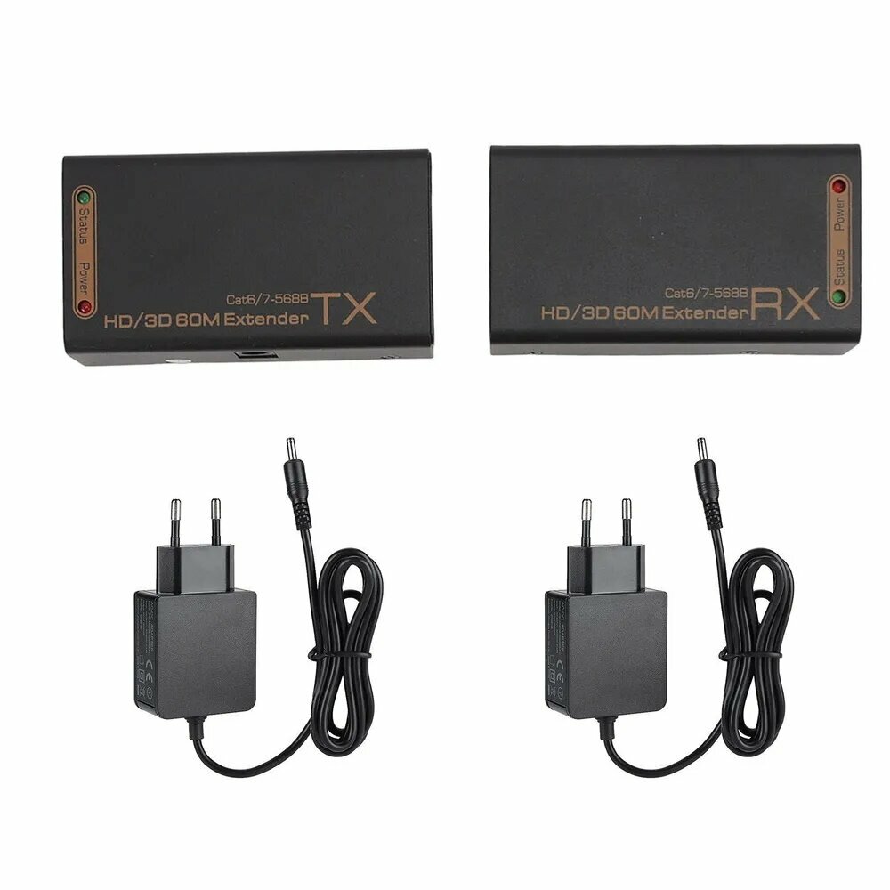 Удлинитель HDMI-CAT-HDMI 1080p @ 60 Гц может достигать 60 метров по европейскому стандарту Cat6/7 HDEX002M1 100-240 В