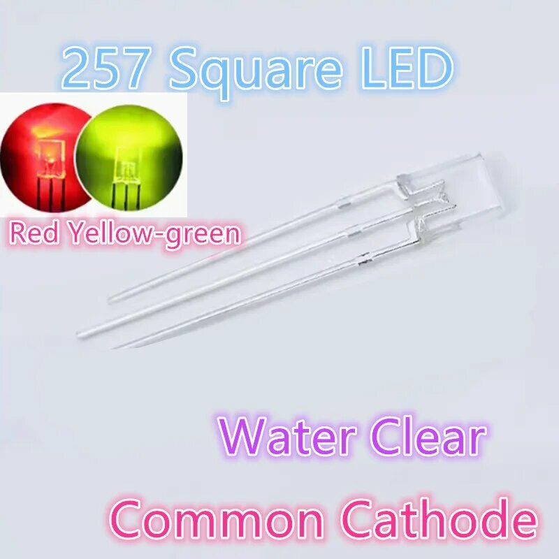 257 Square LED, Water Clear, 10шт