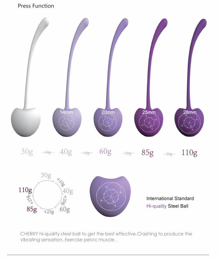 Тренажер Кегеля S-HANDE CHERRY Набор Вагинальный Конусов 5 шт. для Домашних Тренировок Интимных Мышц (Вагинальные Шарики)