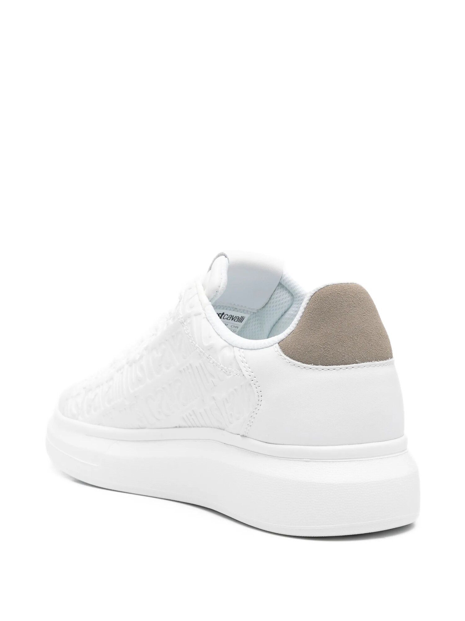 Кроссовки Just Cavalli Embossed sneakers, размер 45, бежевый/белый — фото 1