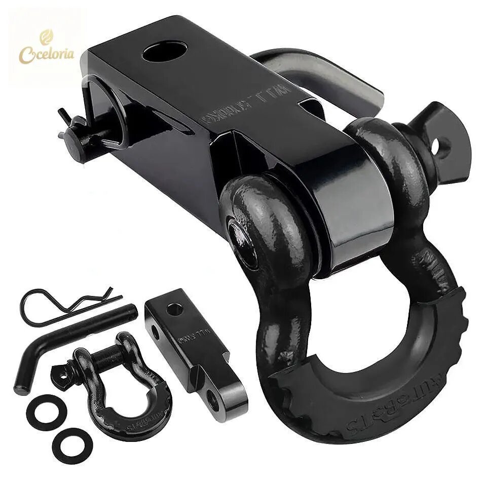 Переходник буксировочный (квадрат 50мм) с шаклом 3/4 (сталь, Чёрный)