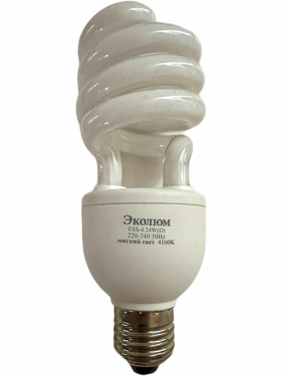 Лампочка Эколюм E27 24w(освещает 120w) 4100k 1488lm 240v ESS-4 люминесцентная(3 штуки в комплекте)