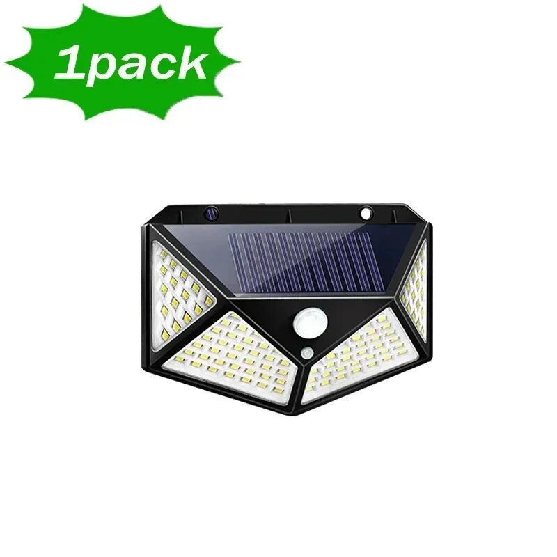 Солнечный светильник с датчиком движения 100 LED, черный