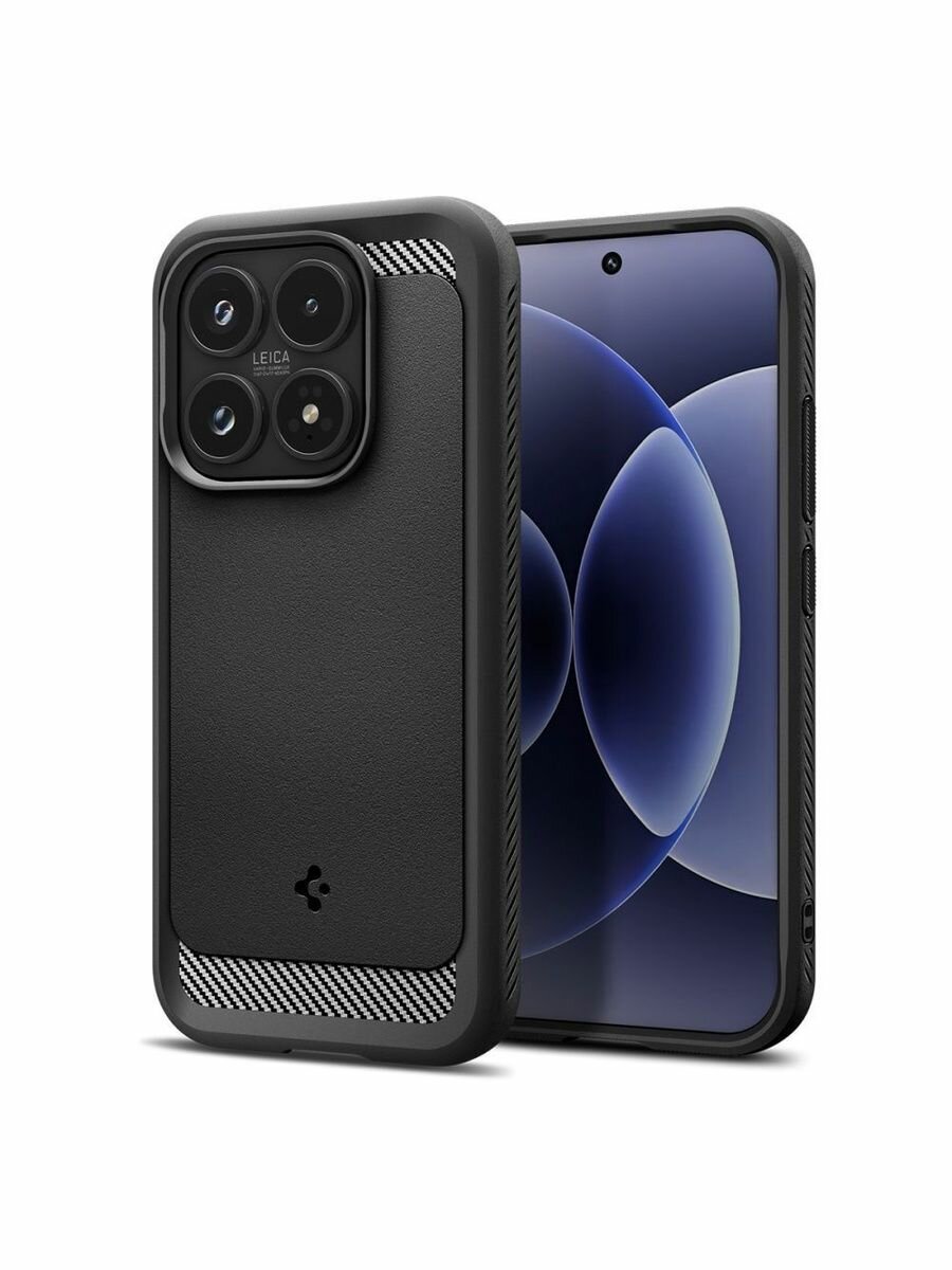 Чехол Spigen на Xiaomi 17, Rugged Armor (ACS10458), противоударный, с защитой камеры и дисплея