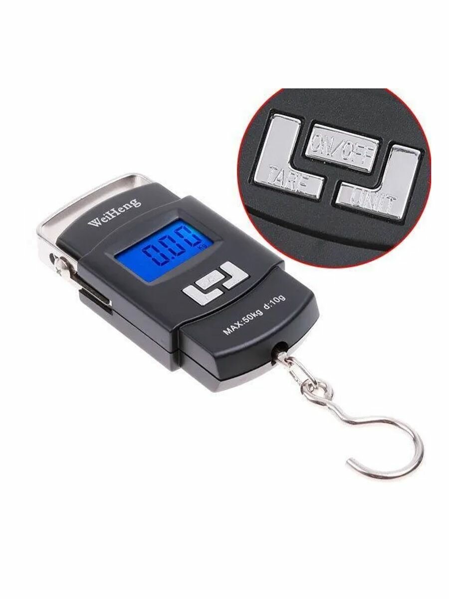 Высокоточные ручные электронные весы безмен, Portabe Electronic Scale весы-кантер, до 50 кг, черный