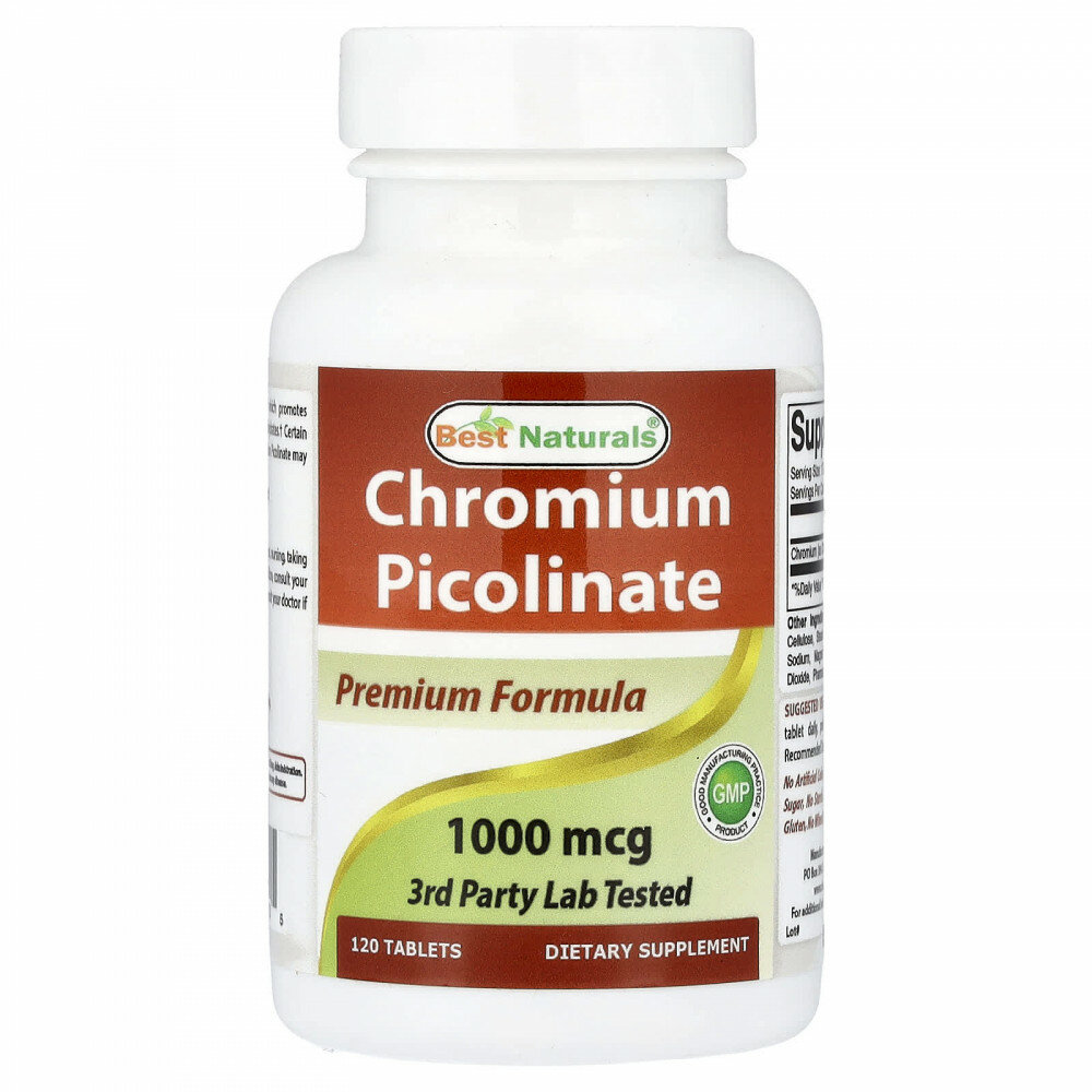 Best Naturals, Chromium Picolinate, 1000 mcg , 120 Tablets