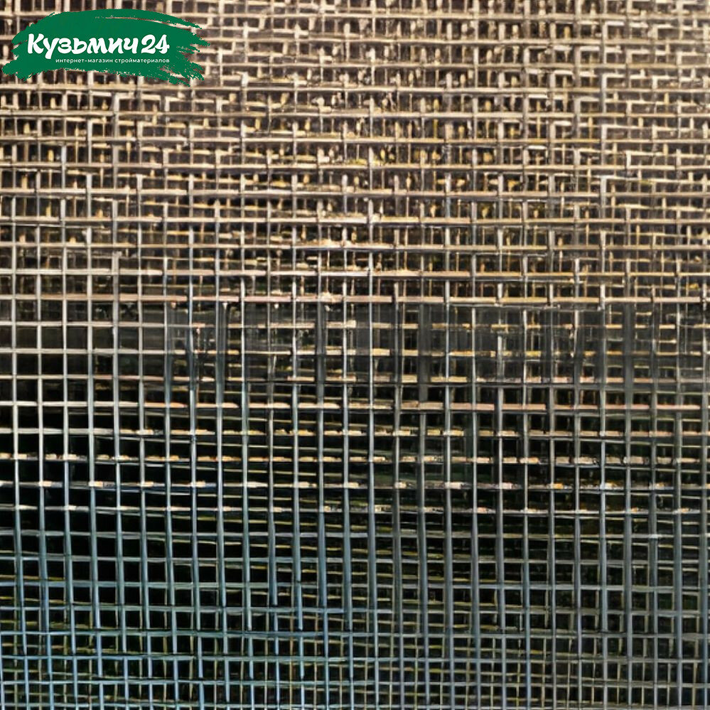 Сетка тканая 1000 мм, ячейка 10х10 мм, d 0.7 мм, черный цвет, от 1 метра, 2 шт.
