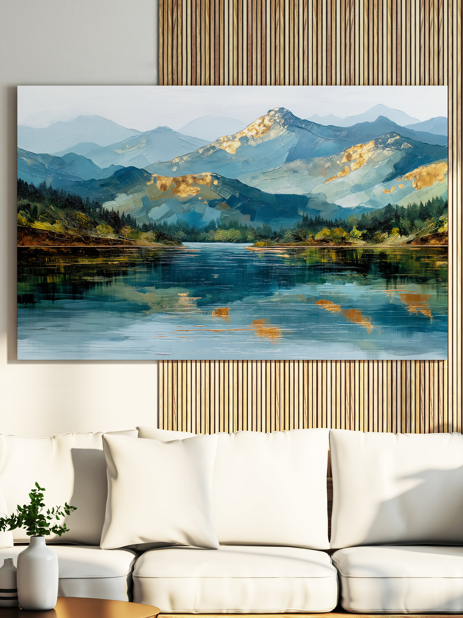 Картина интерьерная Postermarket "Озеро в горах" на холсте, 70x110 см