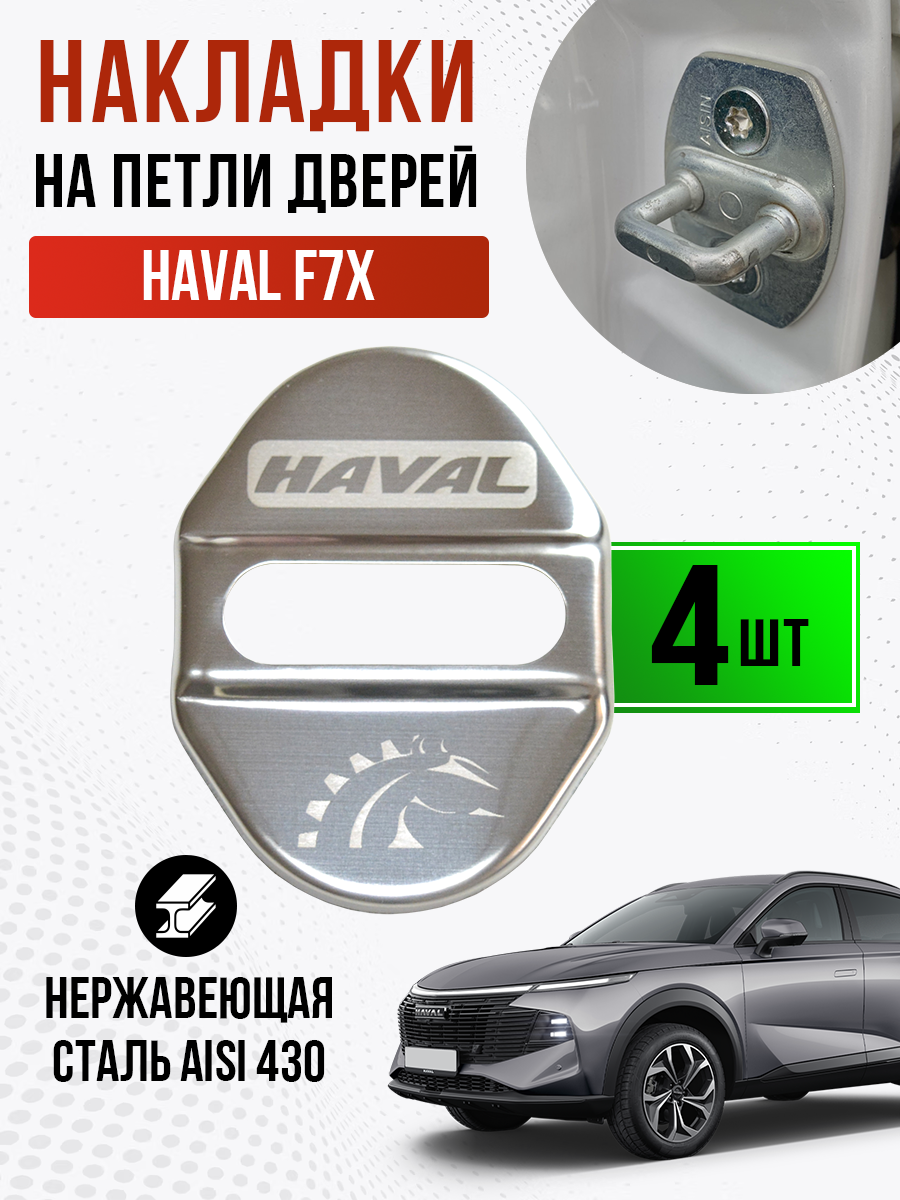 Защитные накладки на петли замков дверей Хавал F7х / Haval F7х (2019-2026)