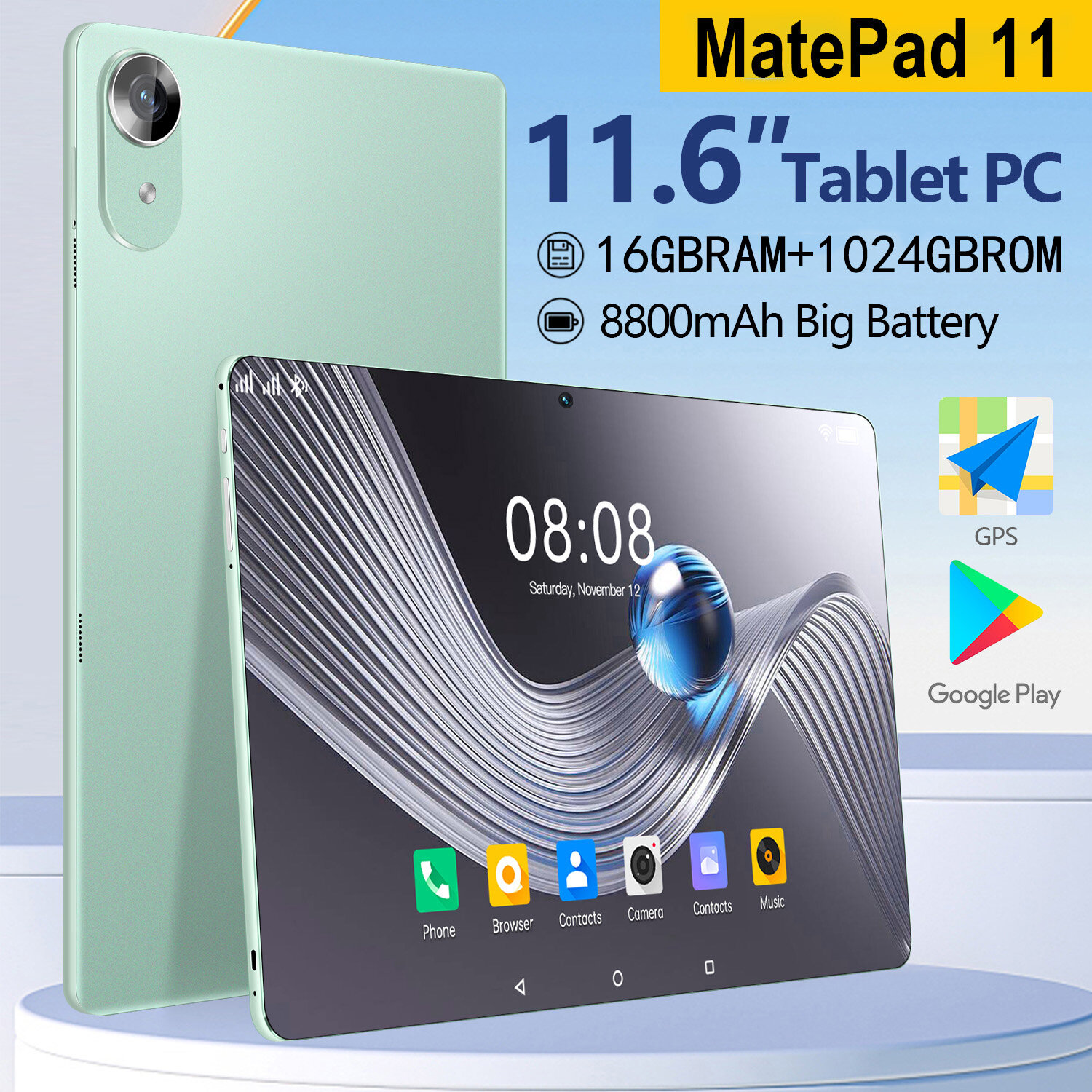 Планшет с клавиатурой MatePad 11,16GB+1024ГБ, Андроид 13, Игровой планшет, планшет с сим картой