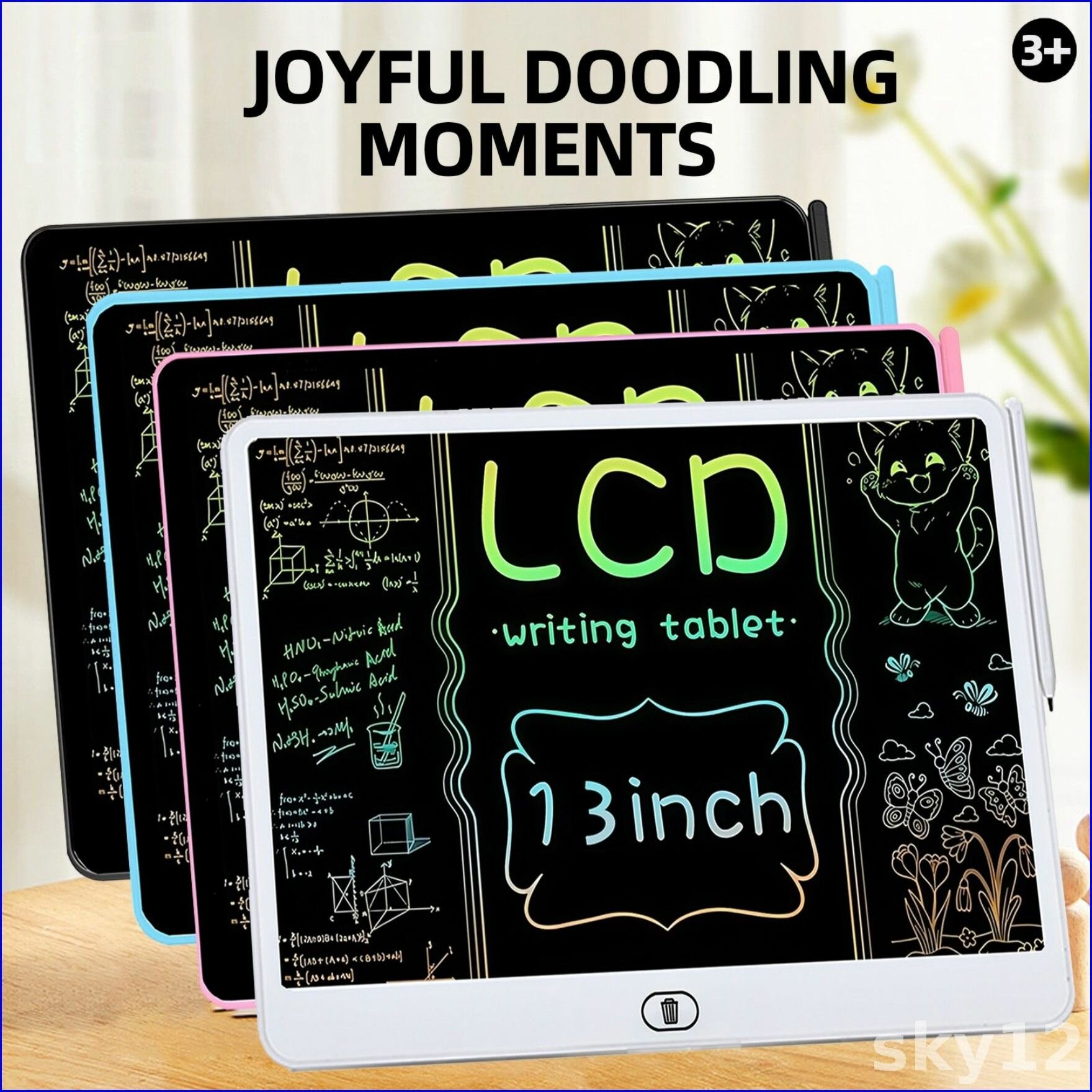 Новогодний ограниченный подарок: Электронная доска для рисования 11, 13, 16 дюймов стираемая, портативная, универсальна для подростков и взрослых, необходима для офиса и школы, граффити