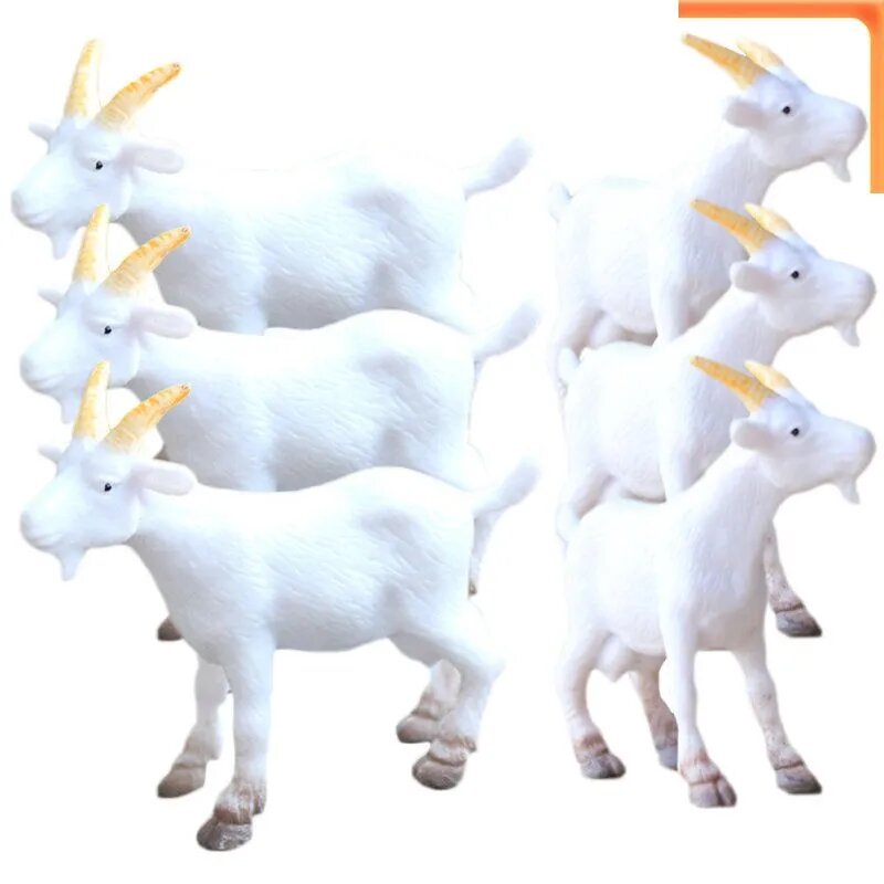 6 шт. Имитированные фигурки коз, маленькие статуэтки коз, поддельные козлы, лепка, поделки, настольные мини-козы, декор